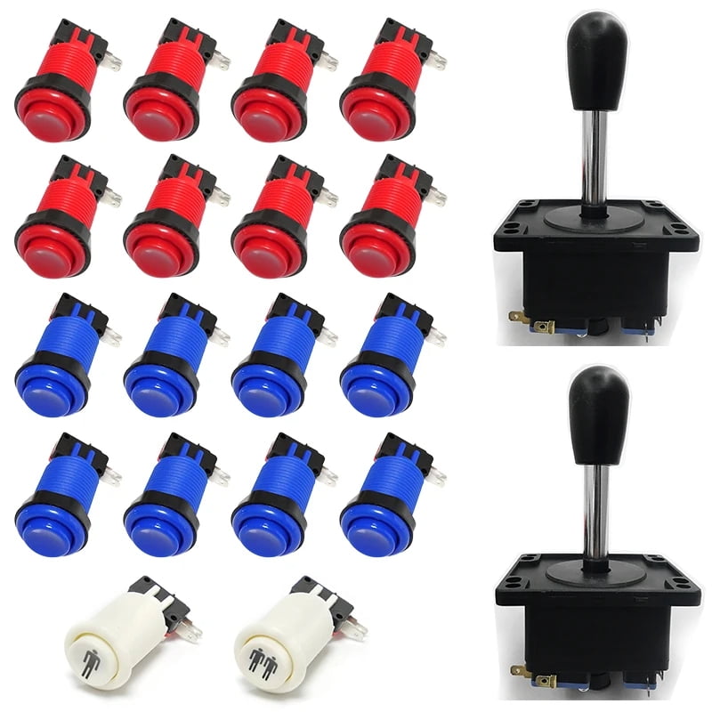 Arcade Happ Push Buttons Red Blue Mircoswitch Joystick Happ Zippy 5P ...