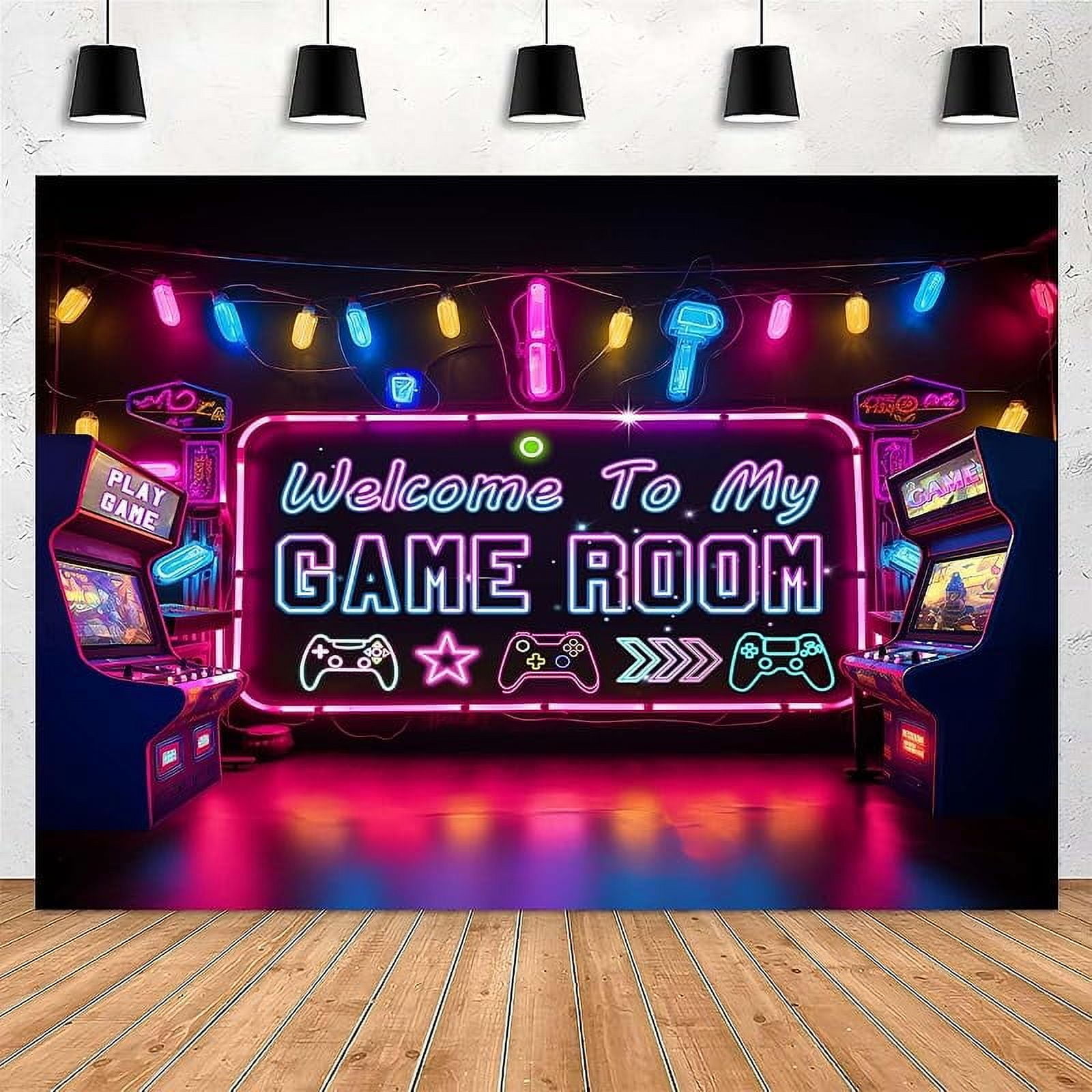 Arcade Photo Backdrop Gaming Wall Tapestry Video Game Night Photography ...