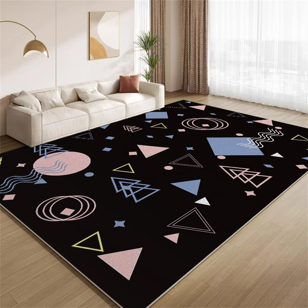 Arcade Room Decor Rug - 4x7ft Abstract Area Rug for Living Room, 80s ...