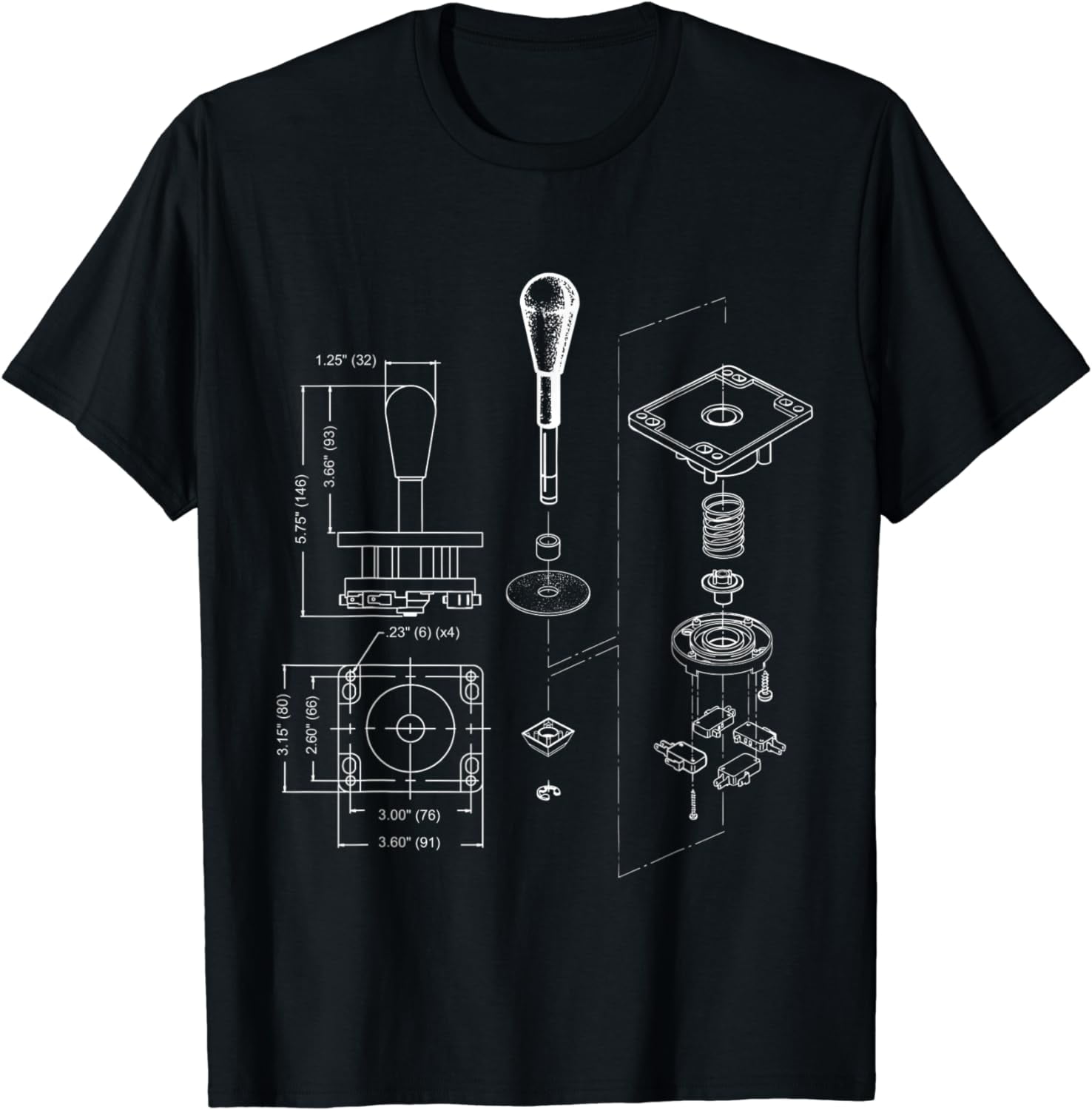 Arcade Stick Diagram Blueprint Patent - Fighting Games T-Shirt ...