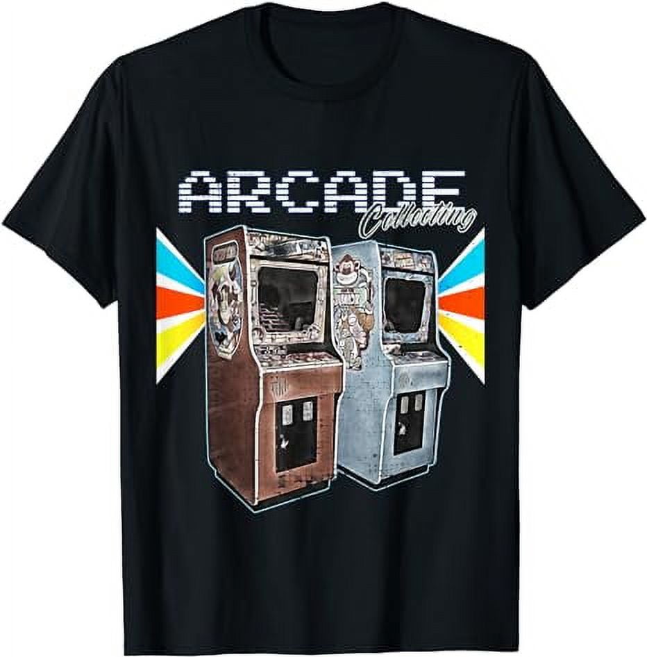 Arcade cabinet machine 1970 1980 1990 Video Game Collection T-Shirt ...