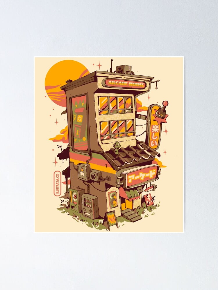 Arcade house Canvas Poster Decor Landscape Office Room Decor Gift ...