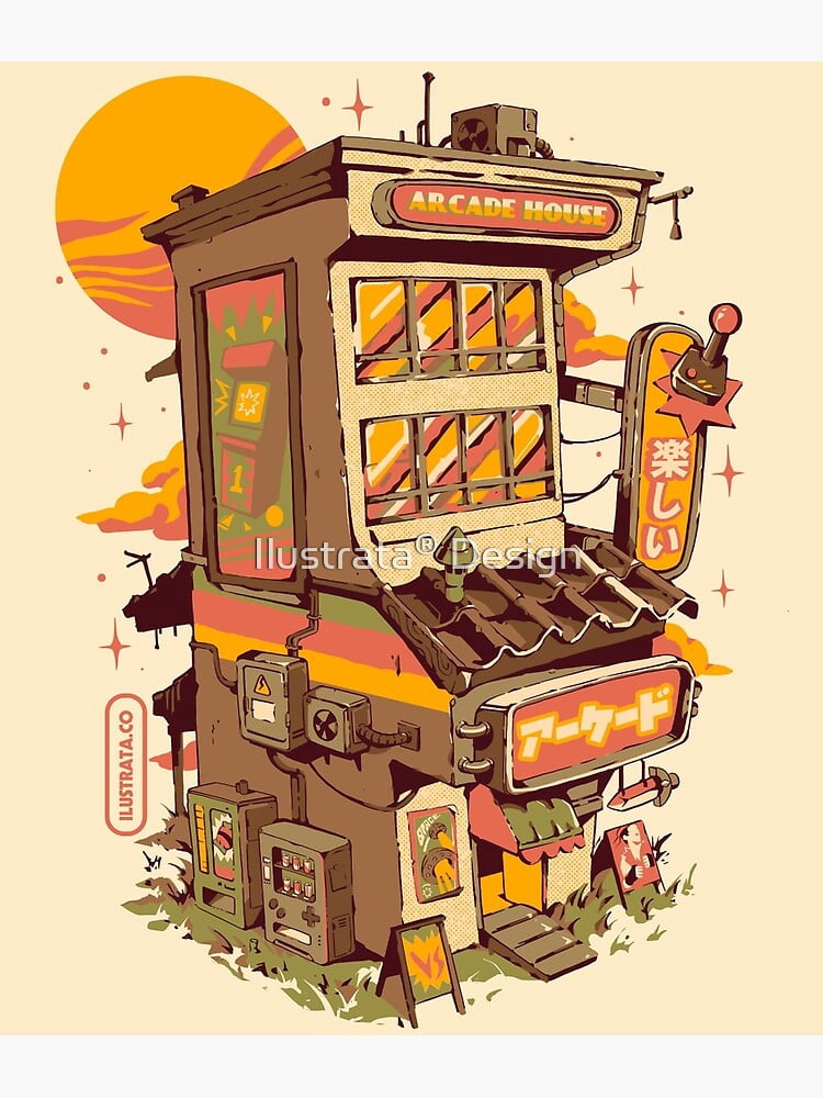 Arcade house Canvas Poster Decor Landscape Office Room Decor Gift ...