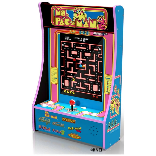Arcade1UP Ms.PAC-MAN Party-cade - PAC-MAN Video Game Machine with 8 ...
