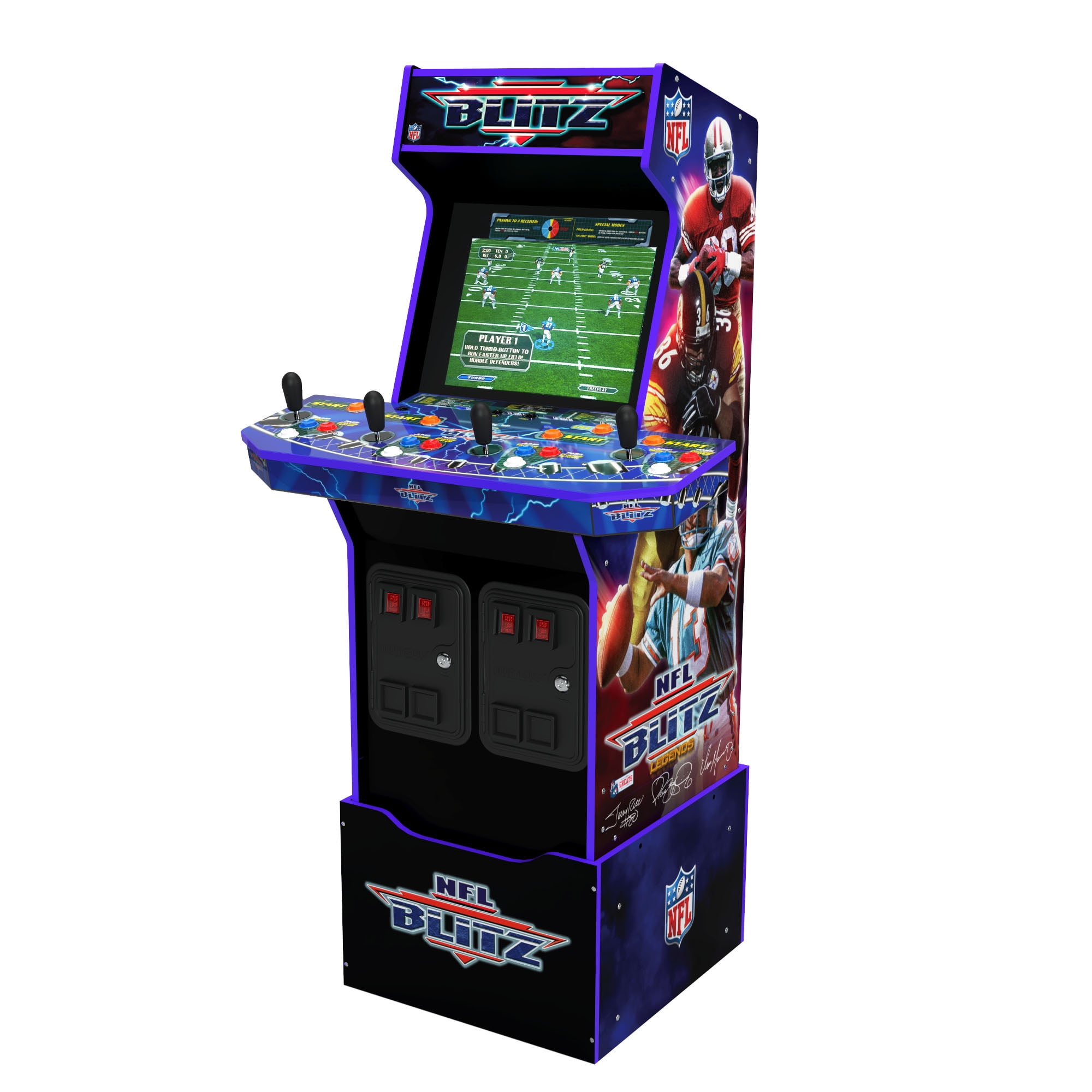 Arcade1Up - NFL BLITZ, Midway Video Game Machine with Riser and Lit ...