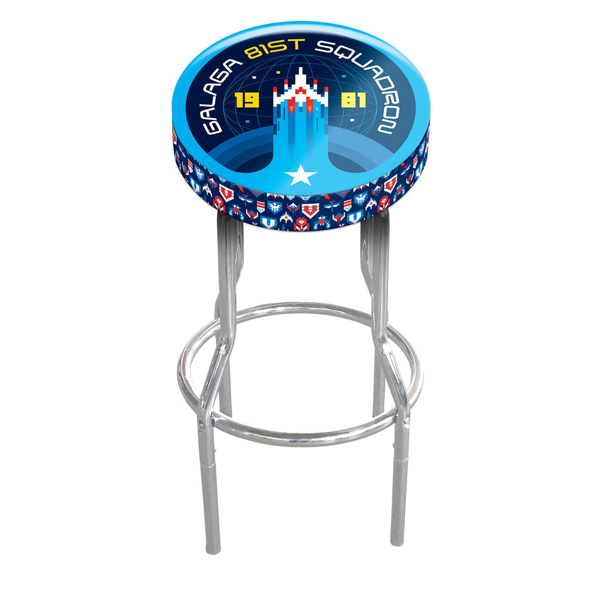 Arcade1Up Galaga 81st Squadron Adjustable Video Game Stool w/ Leg ...
