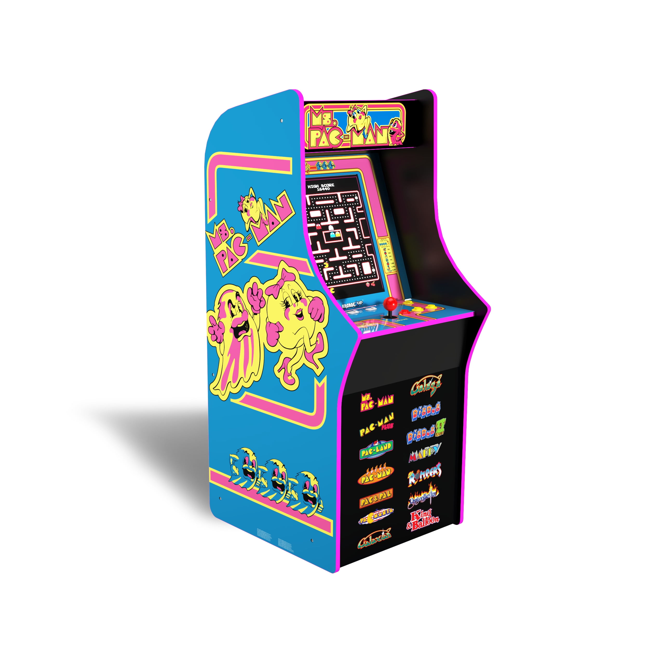 Arcade1Up Ms. PAC-MAN Classic Arcade Video Game Machine, 18.75" x 45.7 ...