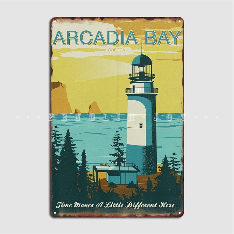Arcadia Bay Vintage Tourism Poster Metal Plaque Poster Pub Retro ...
