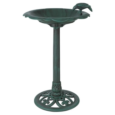 Gardener's Select GSA14BFG01C Mosaic Fish Glass Bird Bath and Stand ...