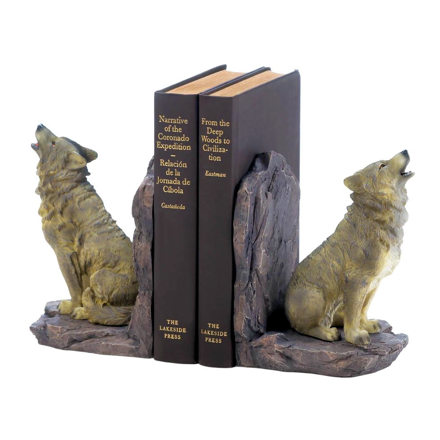 Arcadia Howling Wolf Bookends | Book Accessories Desk Organizer | Home Décor Bookends | Gift for ...