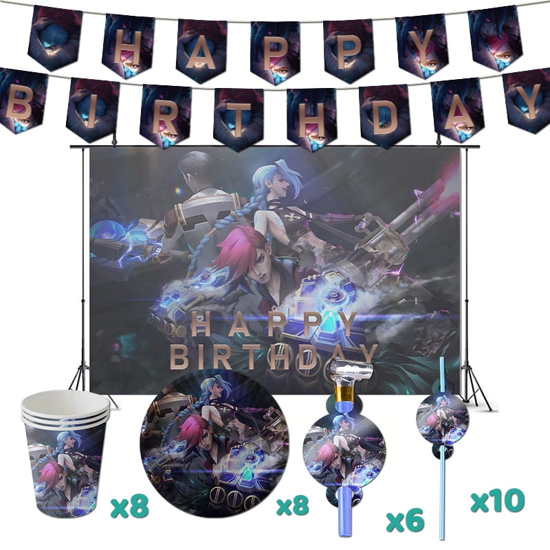 Arcane Birthday Party Decorations Game Theme Supplys Banner Cups Plates ...