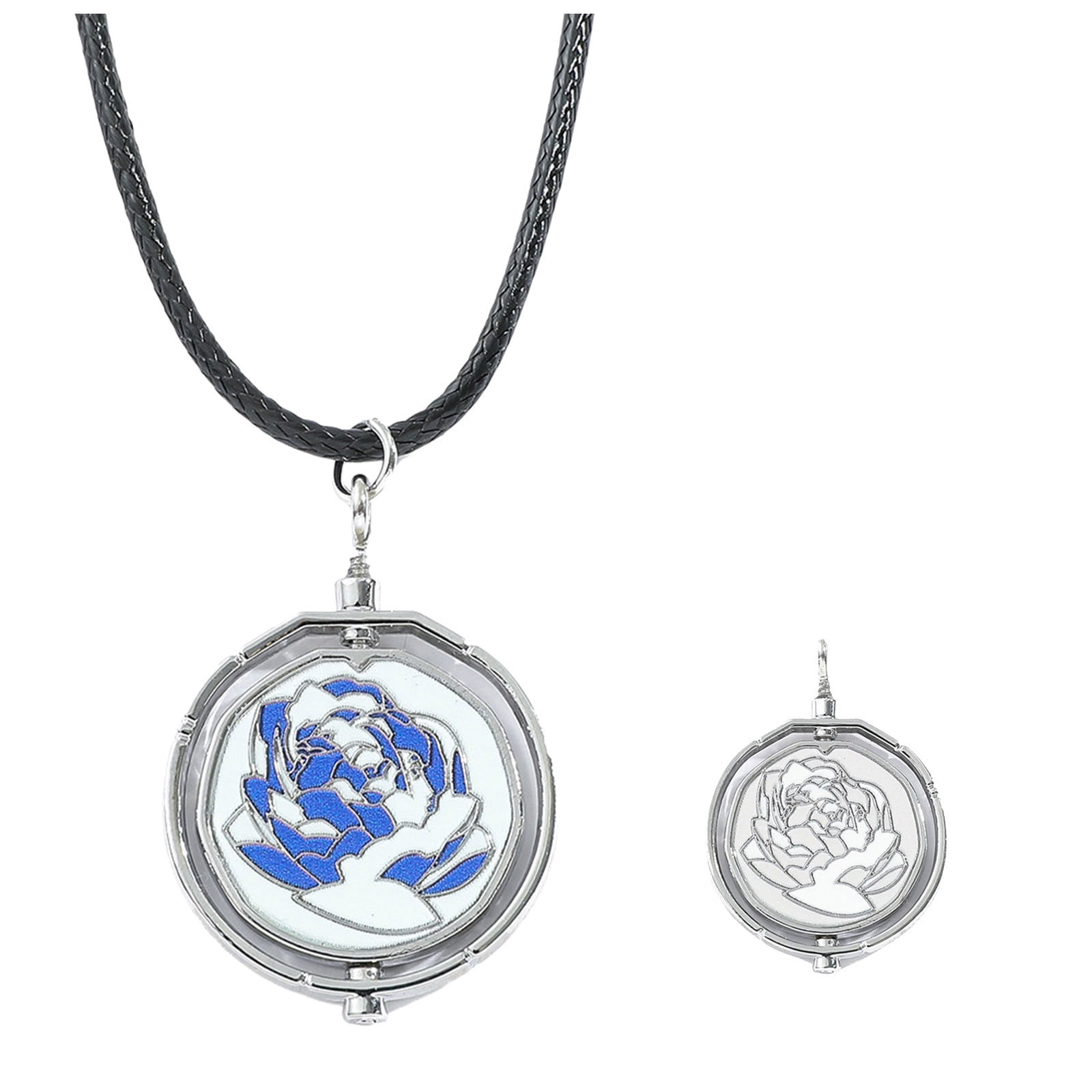 Arcane Blue Rose Necklace, Rotatable Arcane Pendant Arcane Necklace ...