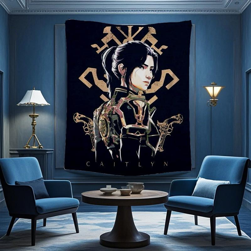 Arcane Caitlyn Patterned Fleece Tapestry - All-Season Use, Cheerleading Decor, Modern Design ...