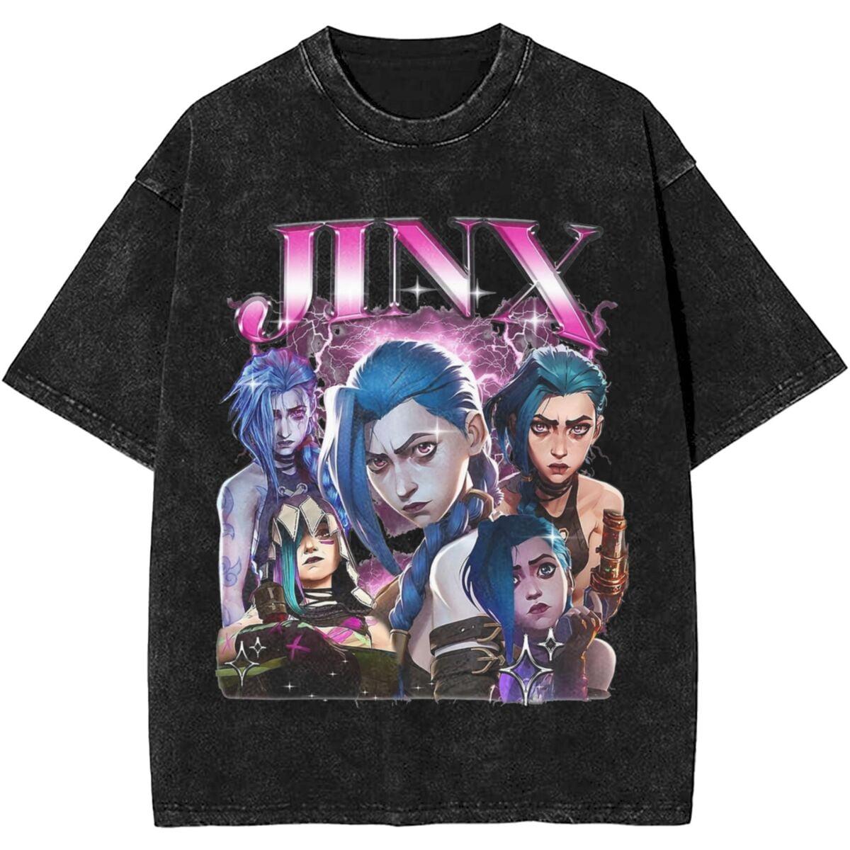 Arcane Characters Streetwear Wash T Shirt Tv Series Graphic Shirt Funny ...