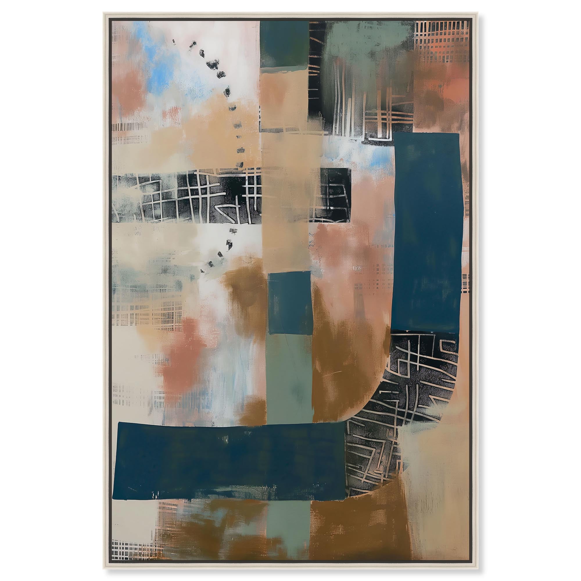 Arcane Hues I Canvas Folk Abstract Art by Art Remedy, Silver Frame, 16 ...