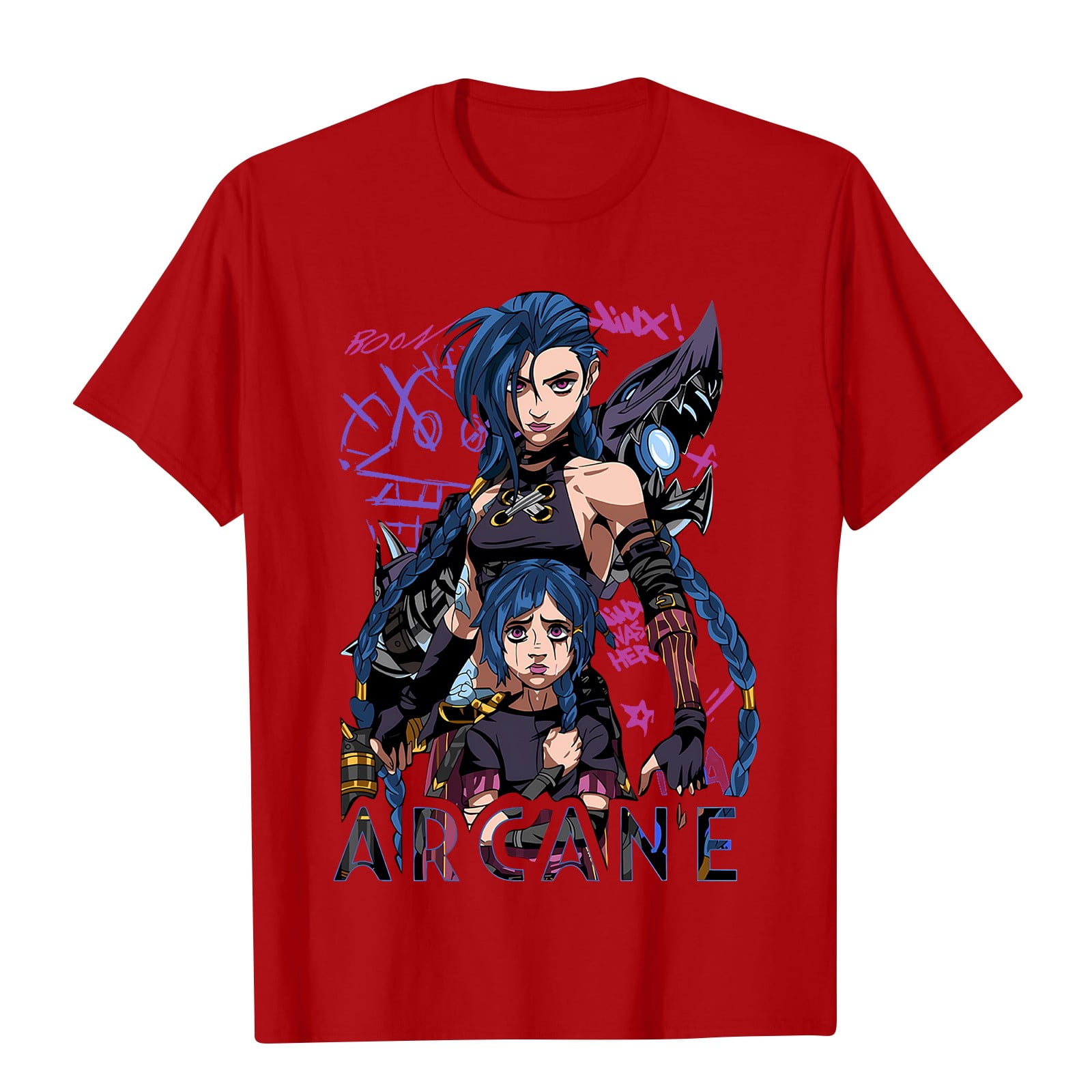 Arcane Jinx Arcane Shirts Arcane League of Legends Jinx Front & Back ...