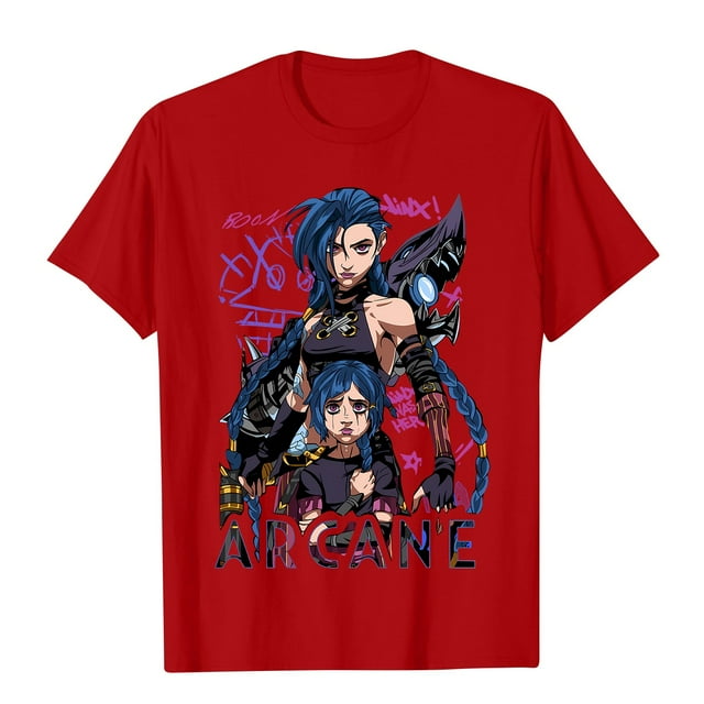 Arcane Jinx Arcane Shirts Arcane League of Legends Jinx Front & Back ...