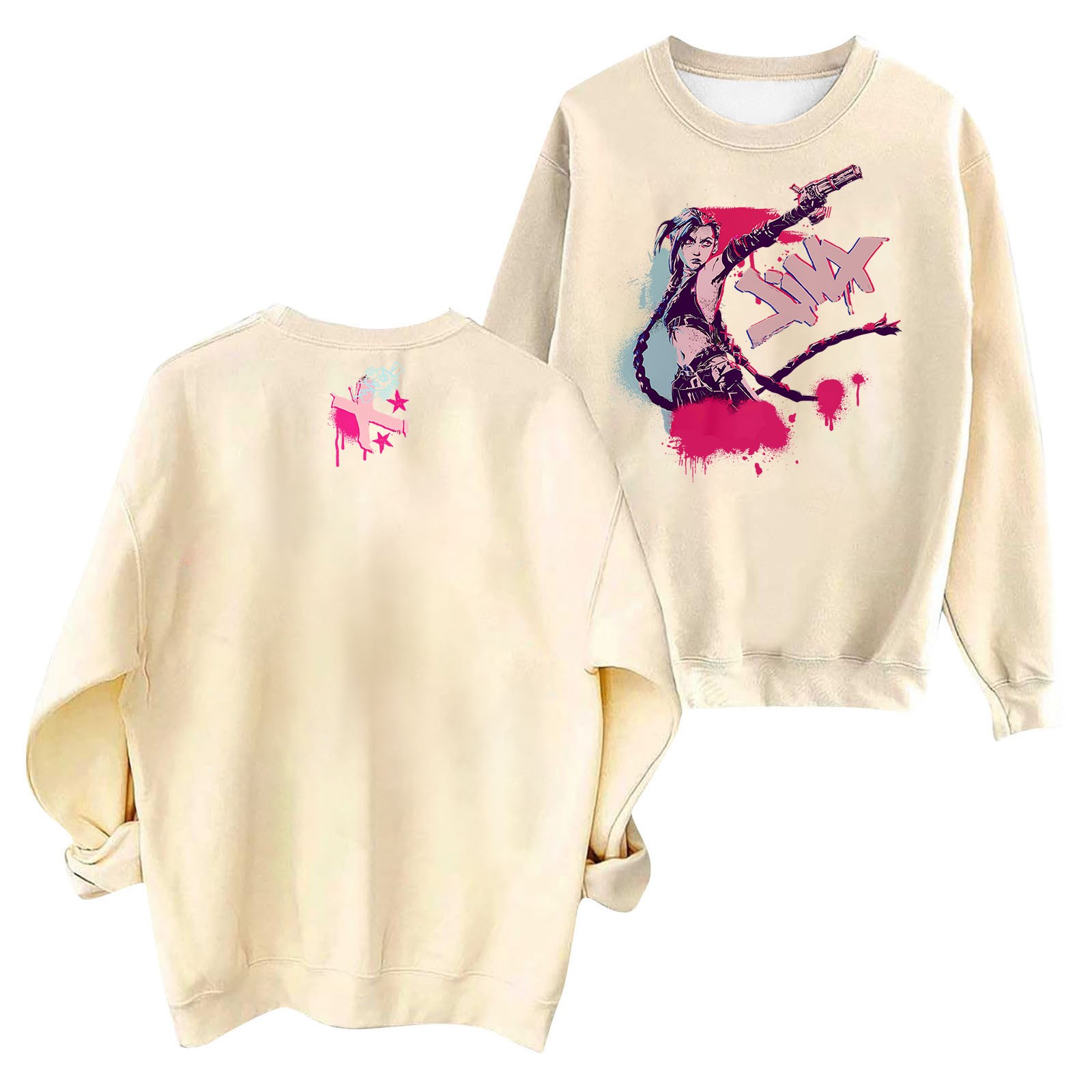 Arcane Jinx Hoodie Women's Casual Fashion Print Long Sleeve O-Neck ...