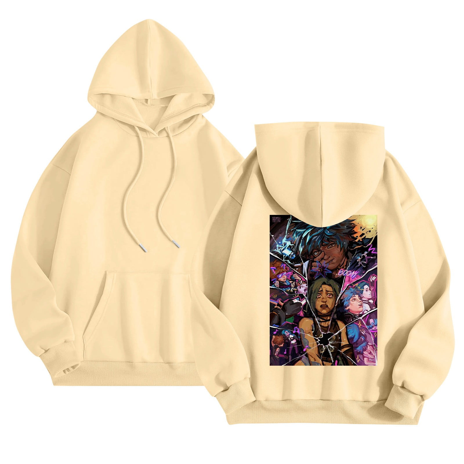 Arcane-Jinx Hoodie for Women Men Front & Back Art Adult Pullover Jinx ...