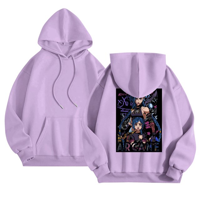 Arcane-Jinx Hoodie for Women Men Front & Back Art Adult Pullover Jinx ...