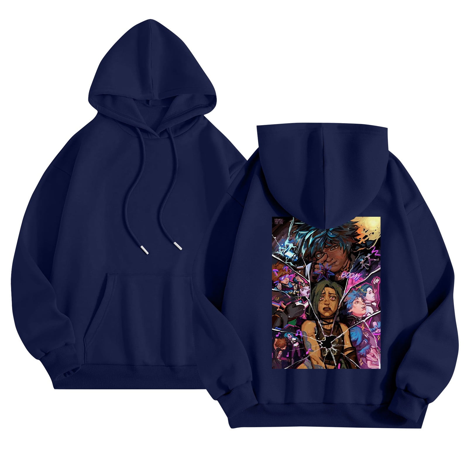 Arcane-Jinx Hoodie for Women Men Front & Back Art Adult Pullover Jinx ...