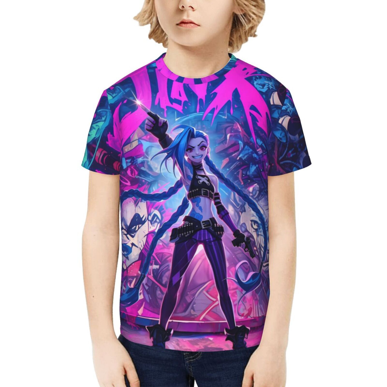 Arcane Jinx Kids T-Shirt 3d Printed Graphic T-Shirts Boys And Girls ...