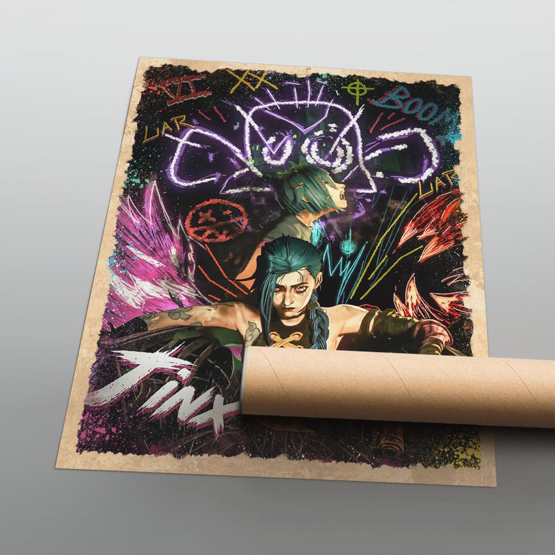 Arcane Jinx Poster Jinx Fanart Canvas Print, LoL Movie Poster, League ...