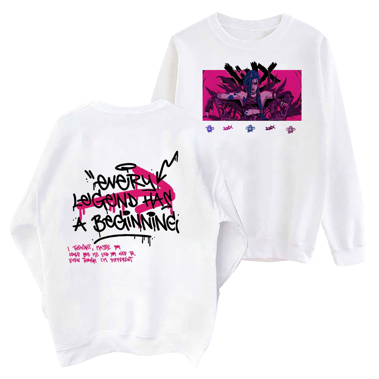 Arcane Jinx Shirt Women's Casual Fashion Print Long Sleeve O-Neck ...