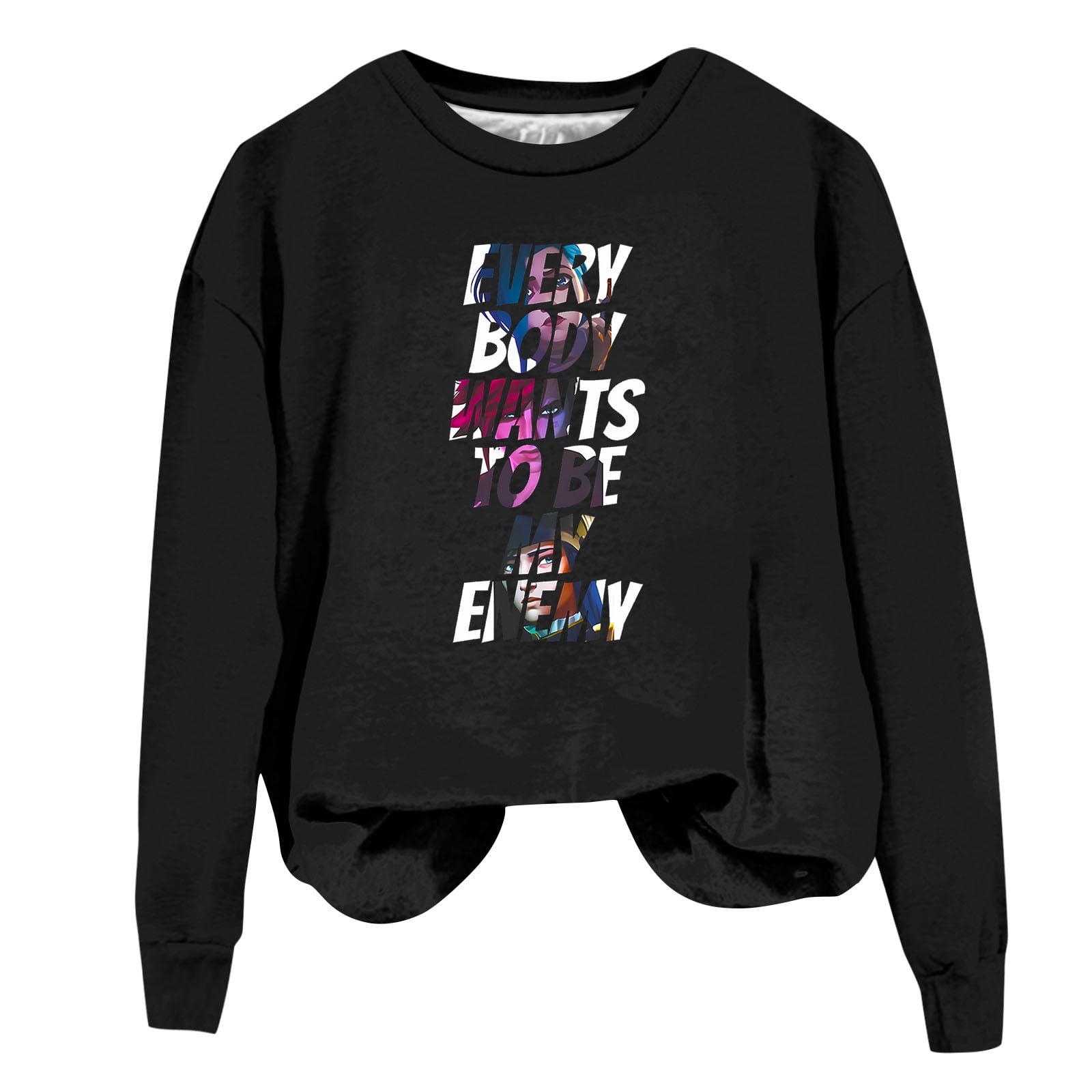 Arcane Jinx Shirt Women's Casual Fashion Print Long Sleeve O-Neck ...