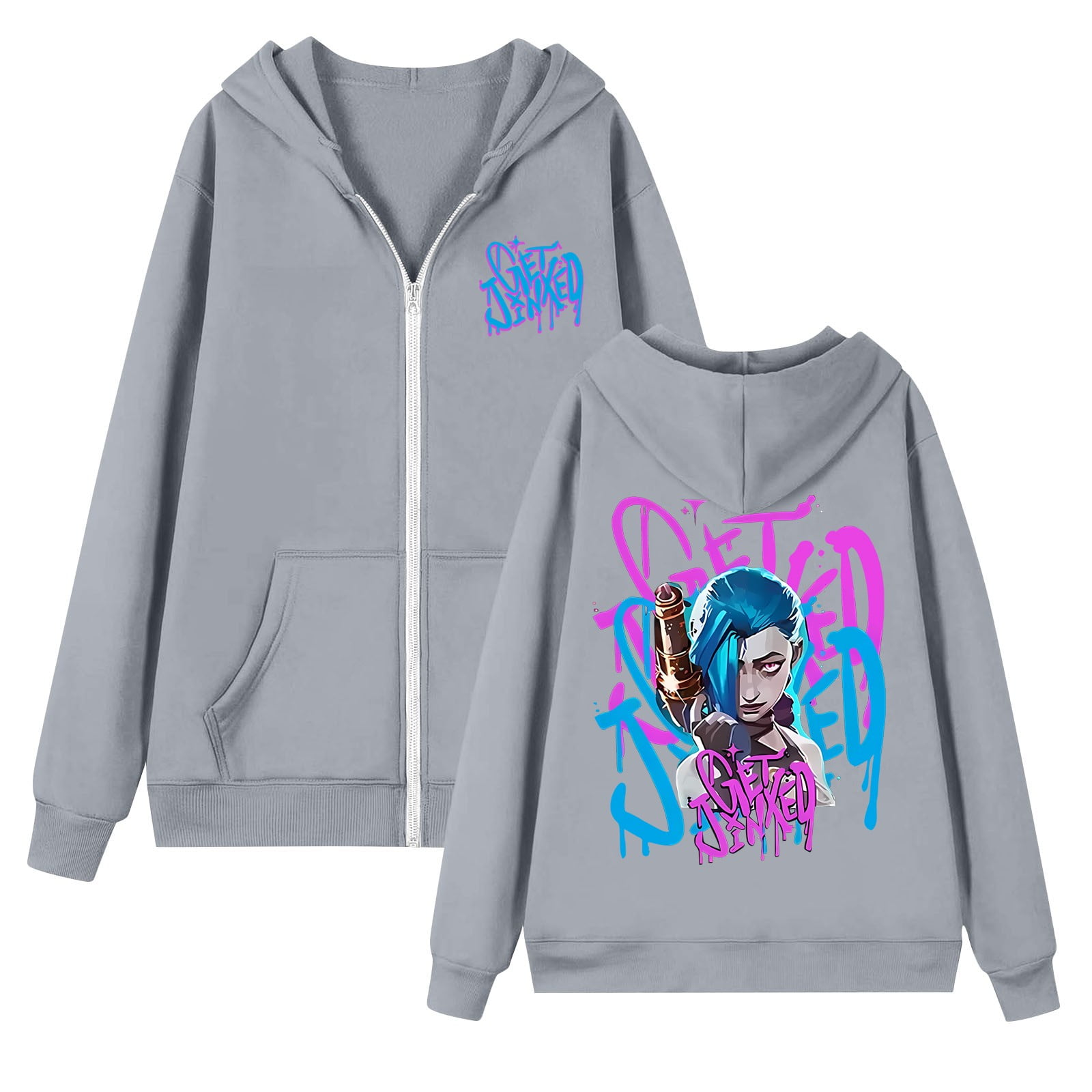 Arcane Jinx T-Shirt,Men's Women's Sizes Stylish Pink Hoodie with ...