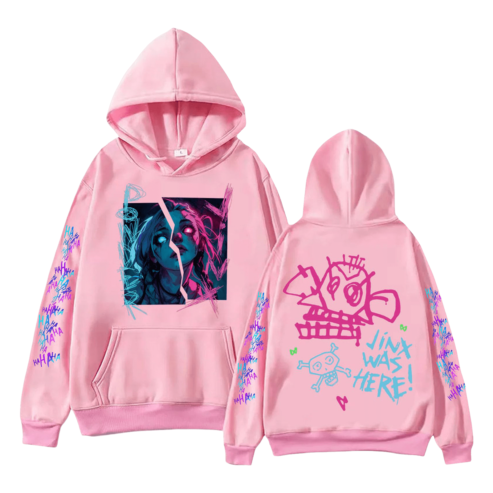 Arcane Jinx T-Shirt Women's Fashionable Daily Versatile Casual Hooded ...