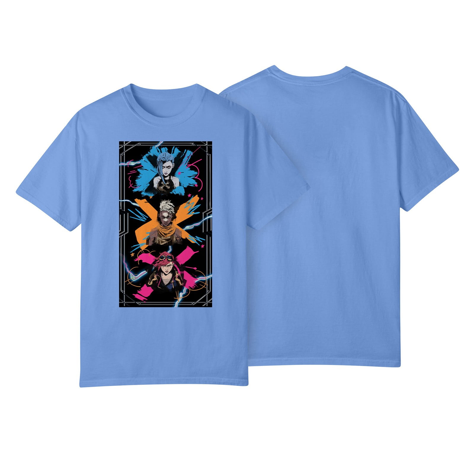 Arcane-Jinx Tops Arcane Printed Art Adult Crew Neck Short Sleeve T ...