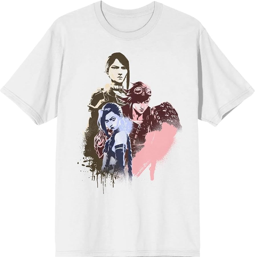 Arcane Jinx Vi & Caitlyn White T-Shirt - Walmart.com