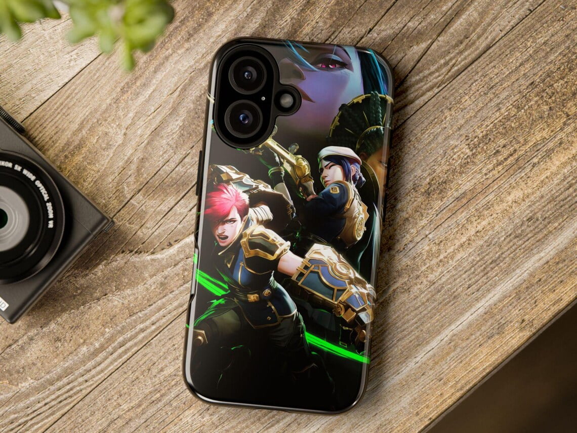 Arcane Jinx Vi Gamer Fan Anime Case Compatible with iPhone 11 12 13 14 ...
