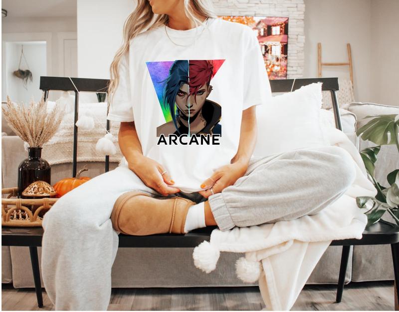 Arcane Jinx for Men League of Legends T with Arcane Design Menswear ...