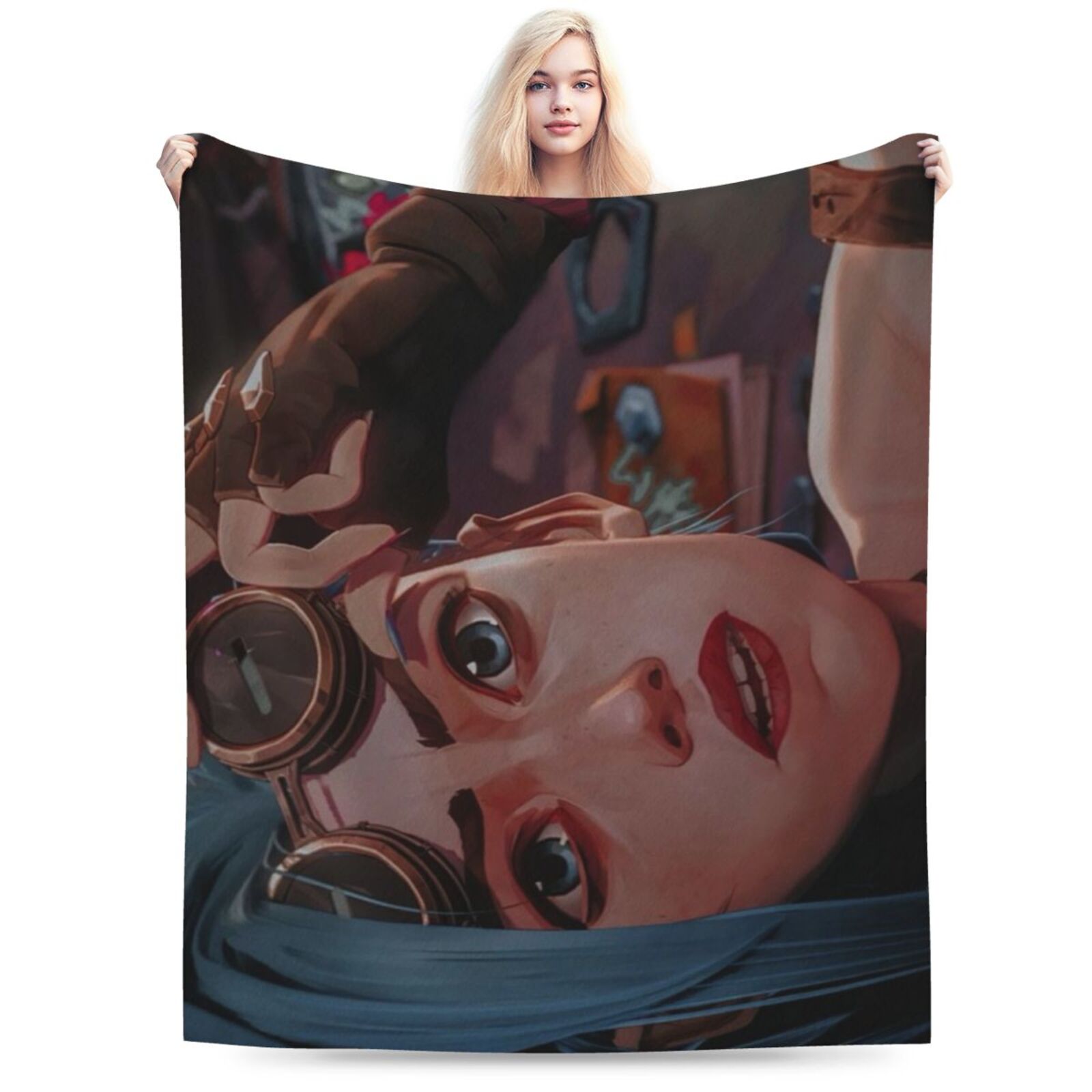 Arcane League Of Legends Throw Blanket,Jinx Lol Ultra-Soft Micro Fleece ...
