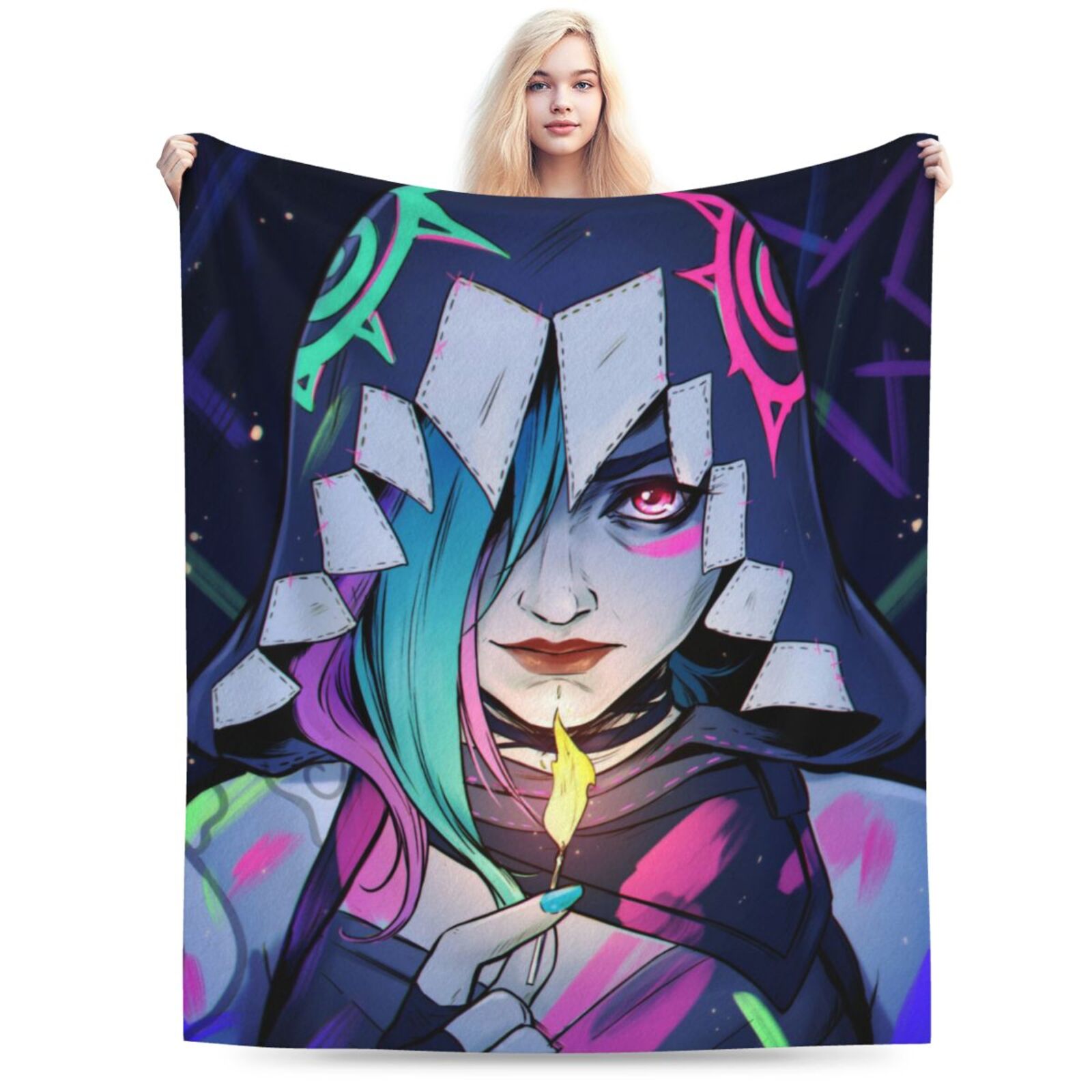 Arcane League Of Legends Throw Blanket,Jinx Lol Ultra-Soft Micro Fleece ...