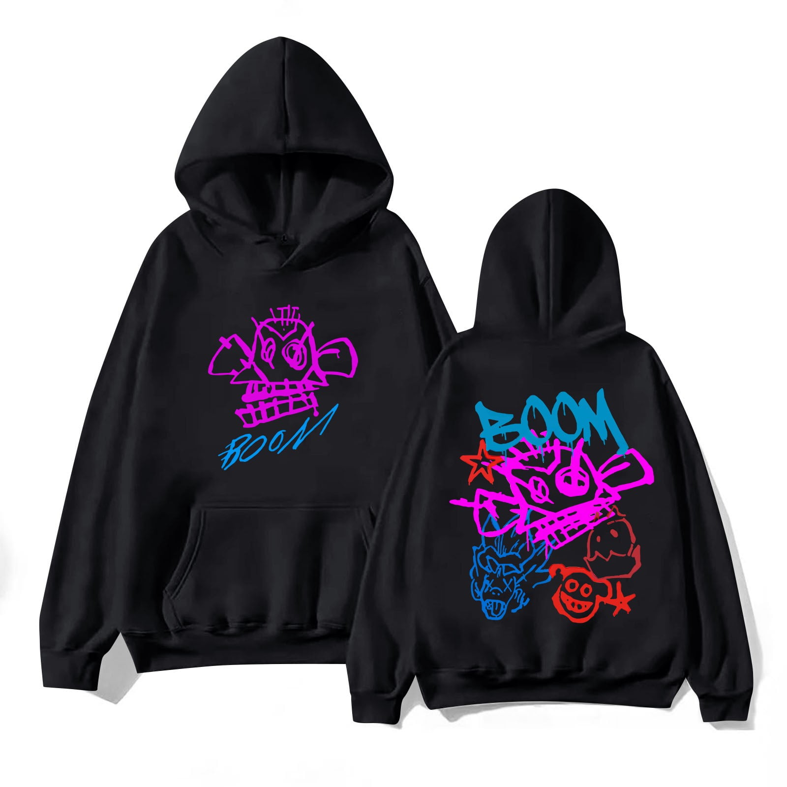Arcane League of Legends Jinx Hoodie Front & Back Art Adult Crew Neck ...