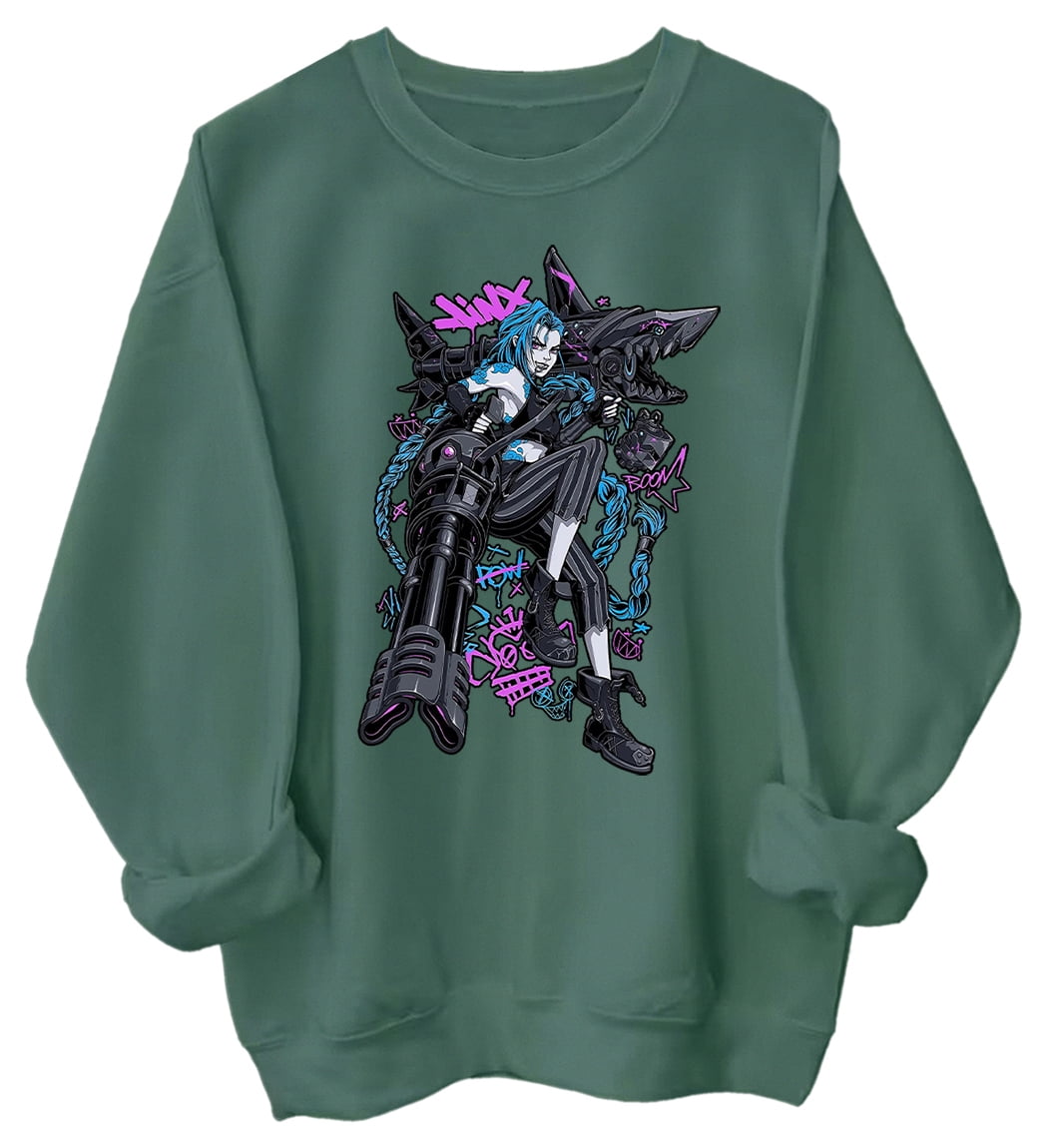 Arcane League Of Legends Jinx Sweatshirt Jinx Sweatshirt Arcane League Of Legends Jinx Shirt