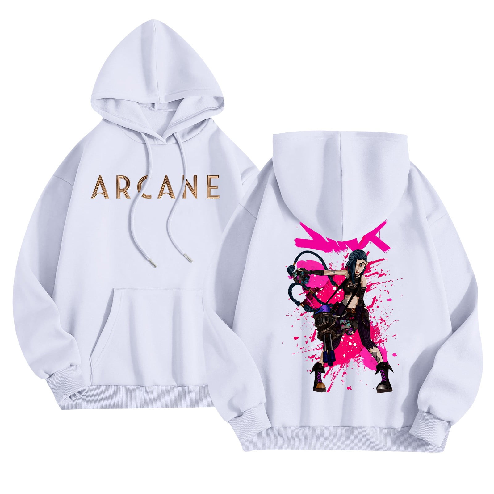 Arcane Merch Stylish Red Graphic Hoodie for Fans of Animated Series ...