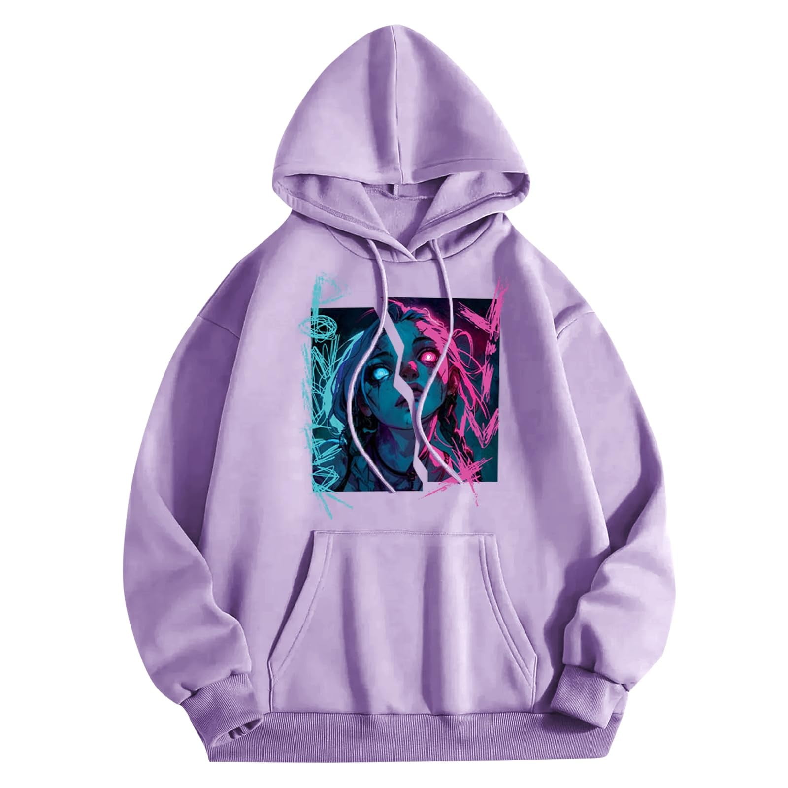 Arcane Merch Trendy Unisex Red Hoodie with Artistic Graphic Design ...