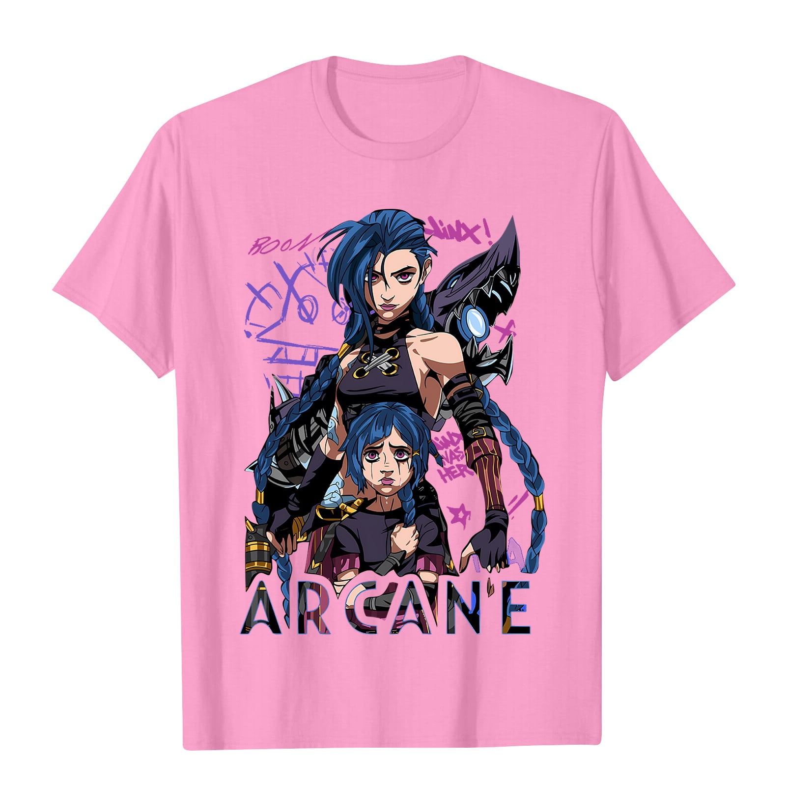 Arcane Merch Women's Casual Daily Round Neck Printed Short Sleeved T ...