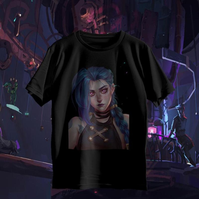 Arcane Season 2 Jinx T . Cotton For Fans. Graphic Gaming Top. Geeky ...
