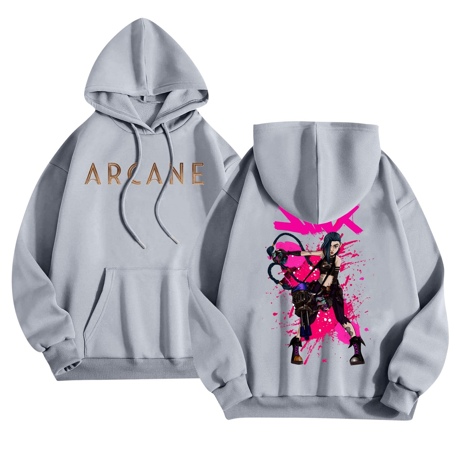 Arcane Shirts Arcane Merch Sweatshirt Stylish Red Graphic Hoodie for ...