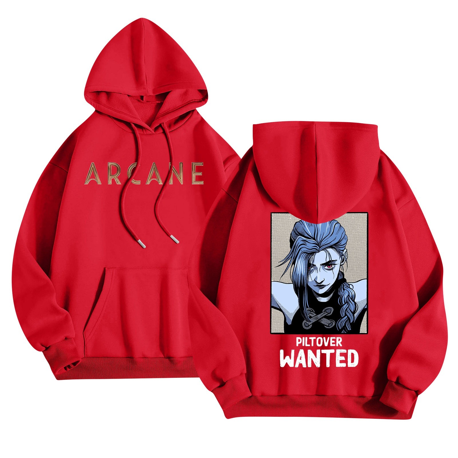 Arcane Shirts Arcane Merch Sweatshirt Unisex Red Graphic Hoodie ...