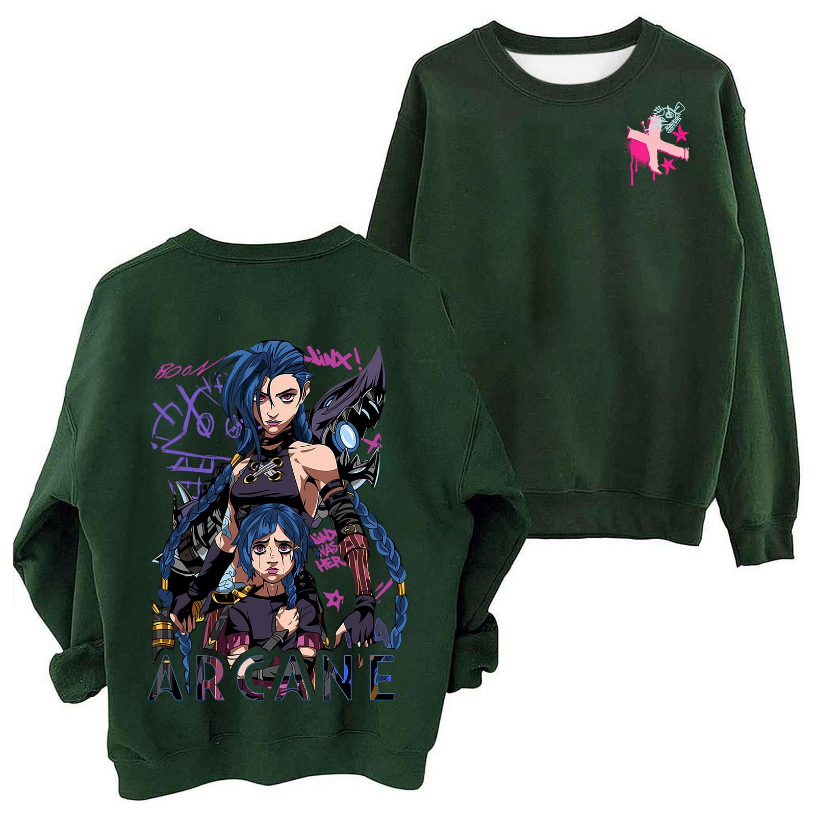 Arcane Shirts Arcane Merch Sweatshirt Women's Casual Fashion Print Long ...