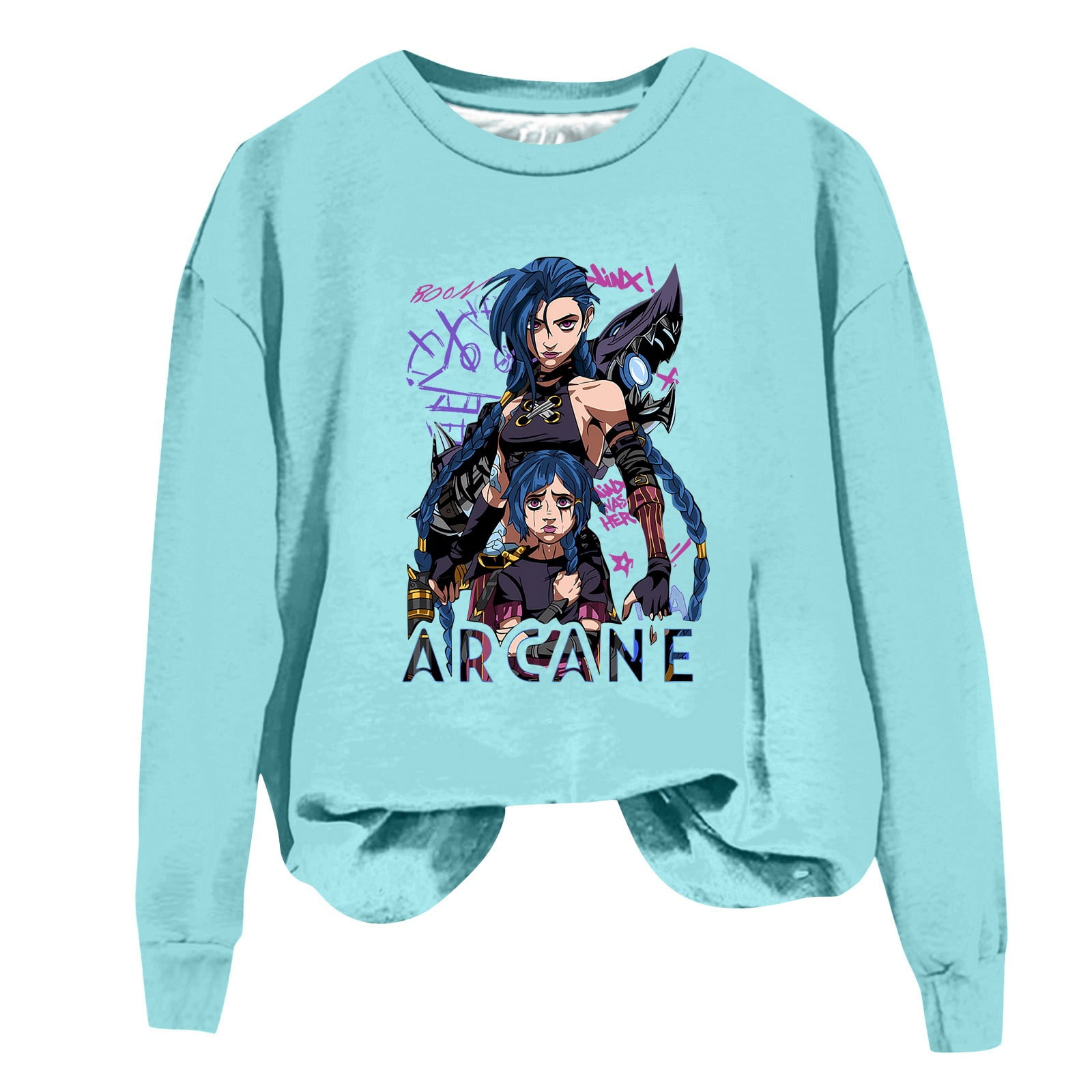 Arcane Shirts Arcane Merch Sweatshirt Women's Casual Fashion Print Long ...