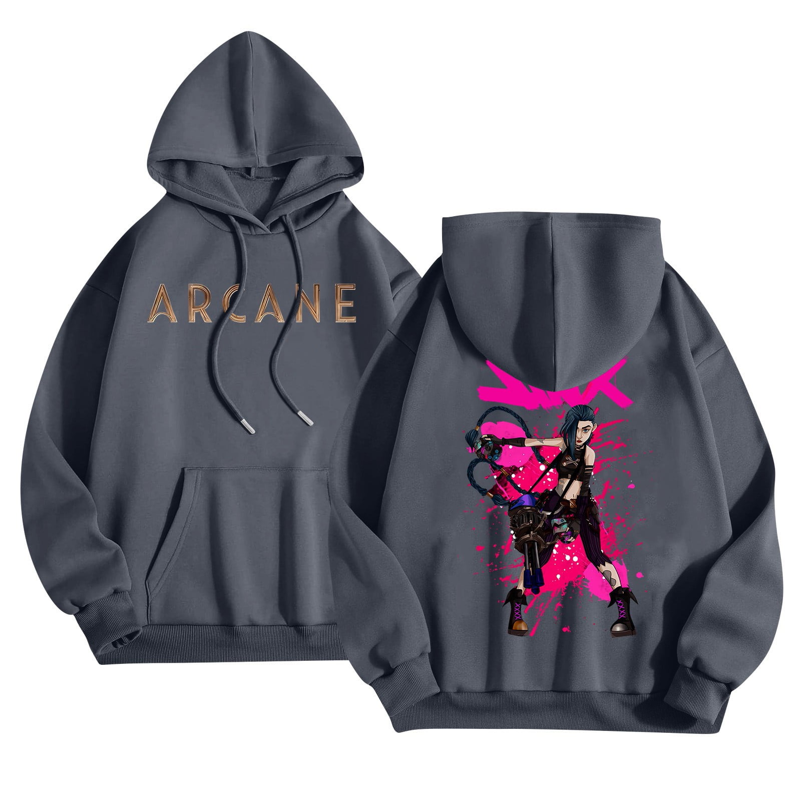 Arcane league of legends: Stylish Red Graphic Hoodie for Fans of ...