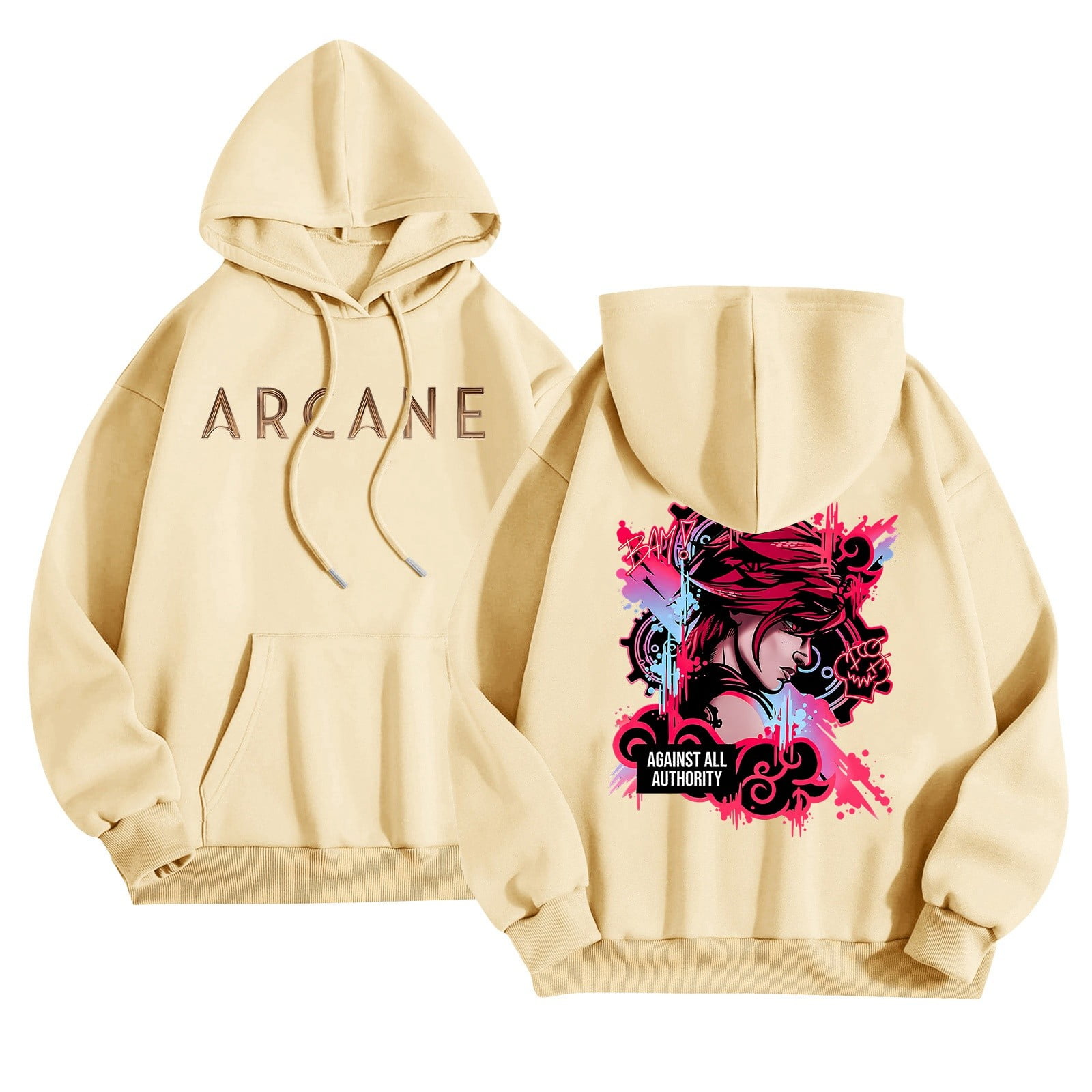 Arcane league of legends: Unisex Red Graphic Hoodie Lightweight Arcane ...