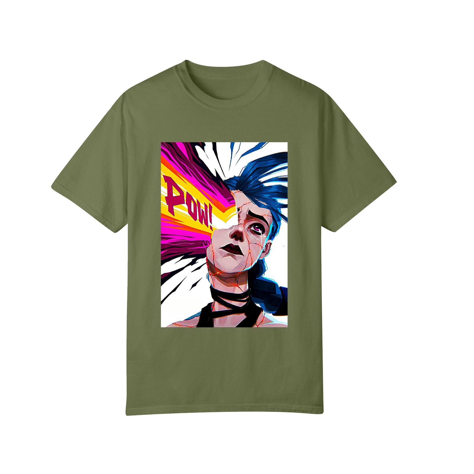 Arcane league of legends jinx arcane Women's Arcane Printed Neck Short ...